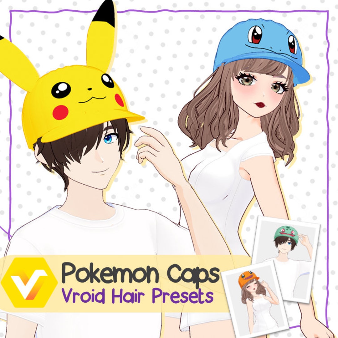 Vroid Hair Preset- Pokemon Starters Caps - Etsy