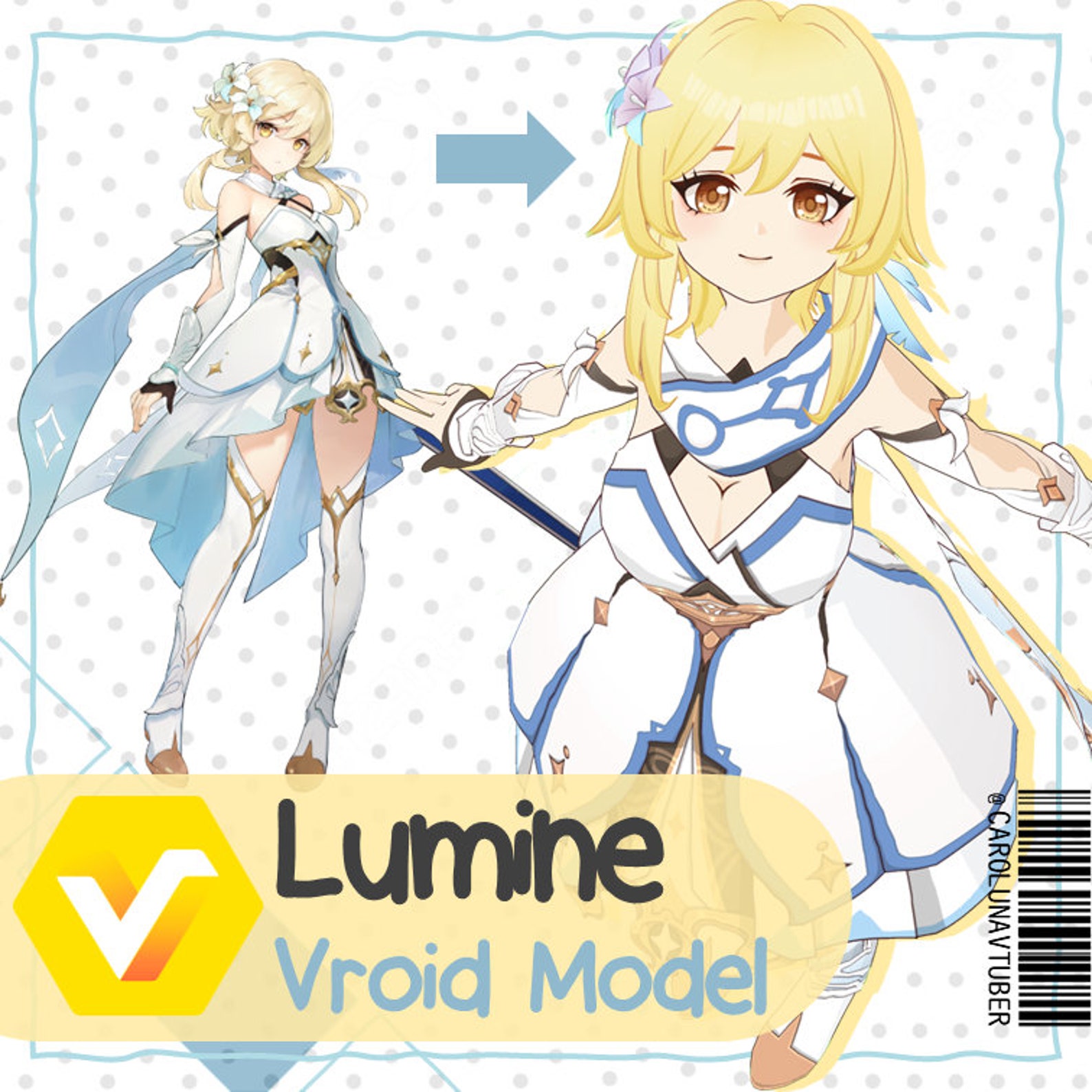 Vroid Model Lumine/genshin Impact - Etsy
