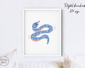 Cute Snake Poster - Etsy