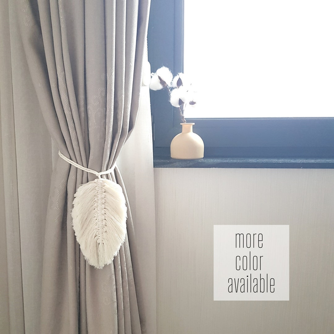 Macrame Curtain Tie Backs Macrame Curtain Holder Boho Curtain Tiebacks ...