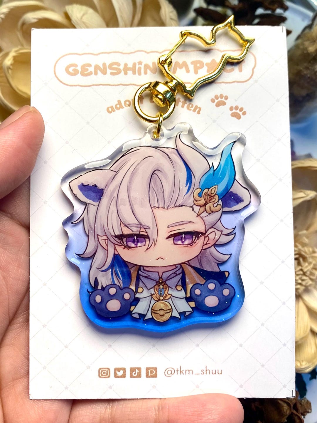 Genshin Impact Neuvillette Acrylic Keychain ~adopt a Kitten Series~ - Etsy