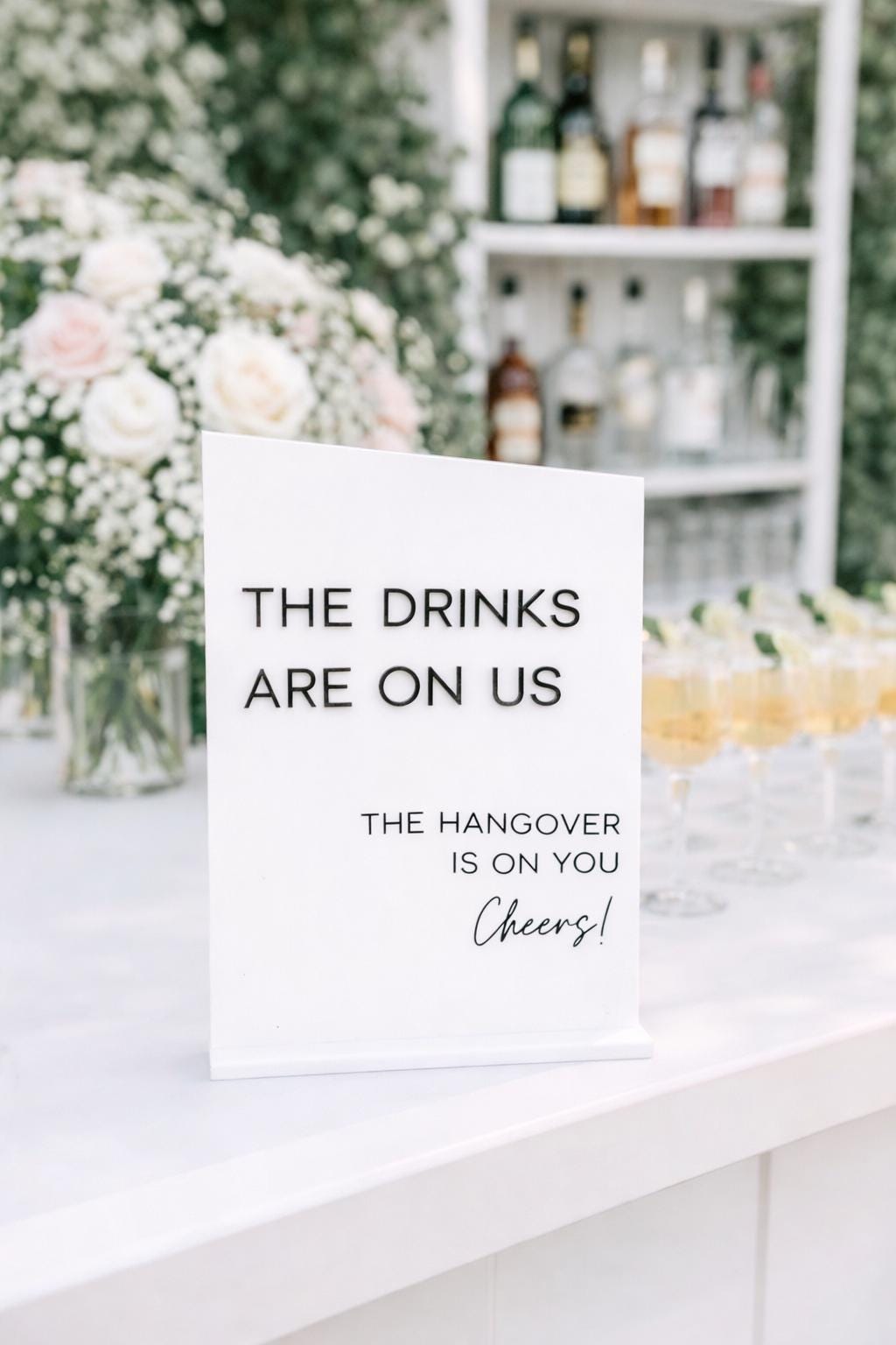 Tariff-free to USA!* Drinks Are on Us 3D Sign | Drink Sign | Wedding ...