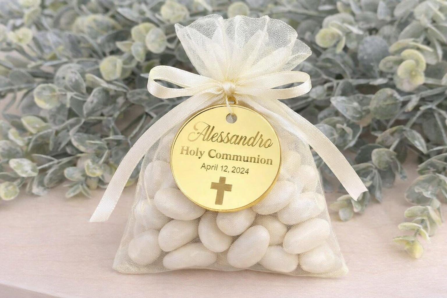 First Communion Favour Tags | Baptism Favour Tags | Acrylic Mirror Tags ...