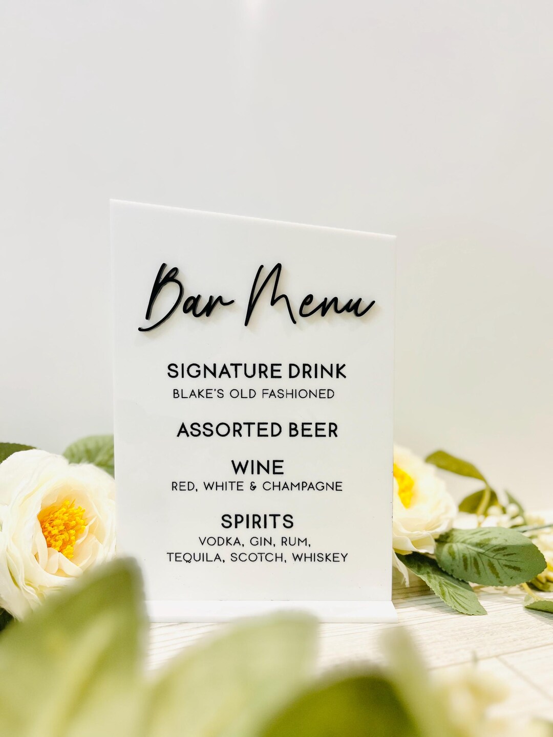 Bar Menu Drinks 3D Sign | Bar Sign | Signature Drink Sign | Drink Sign ...