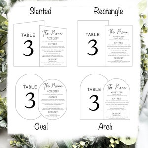 Wedding Table Number and Menu Sign | Table Number | Menu Sign | Acrylic ...