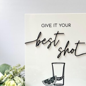 Give It Your Best Shot 3D Sign | Bar Sign | Drink Sign | Wedding Sign ...