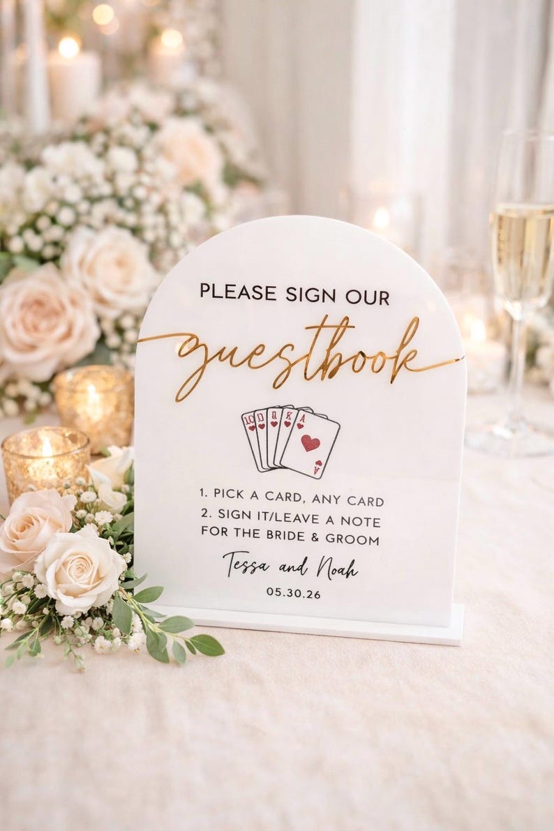 Tariff-free to USA!* Playing Card Guestbook Sign | Please Sign Our ...