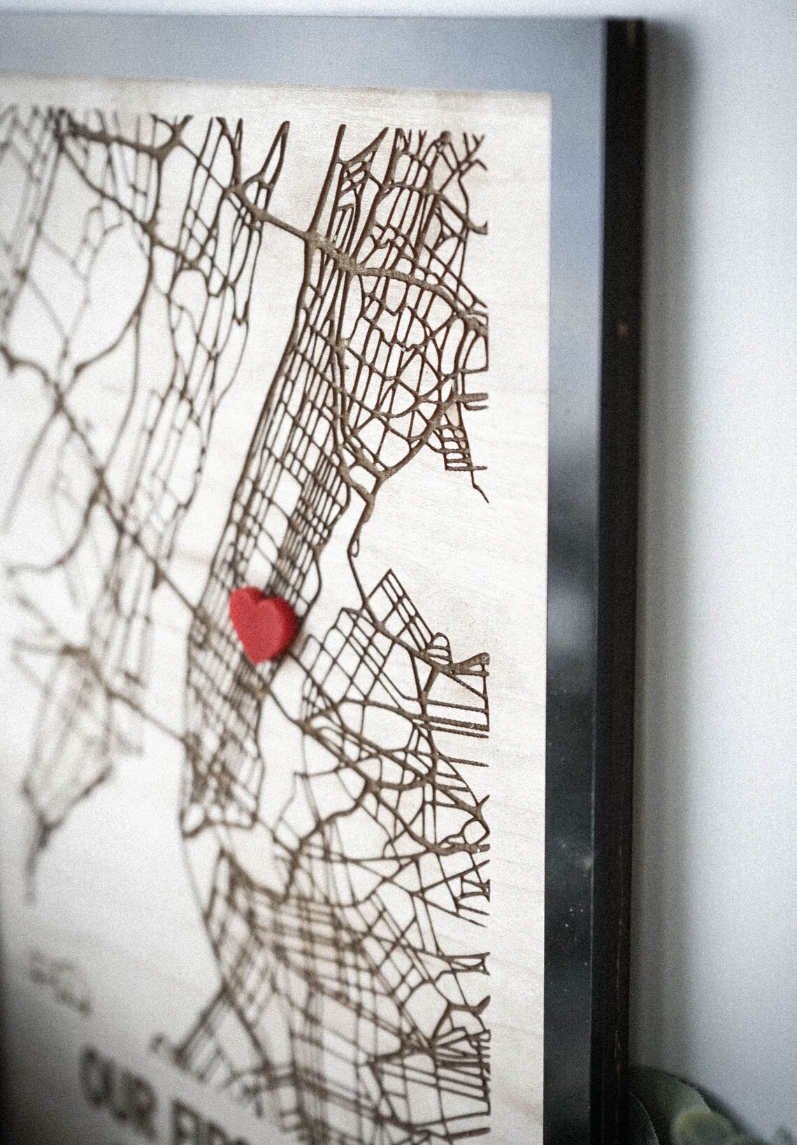 Where We Met Map | Engraved Map | Our First Date | Newly Wed Gift ...