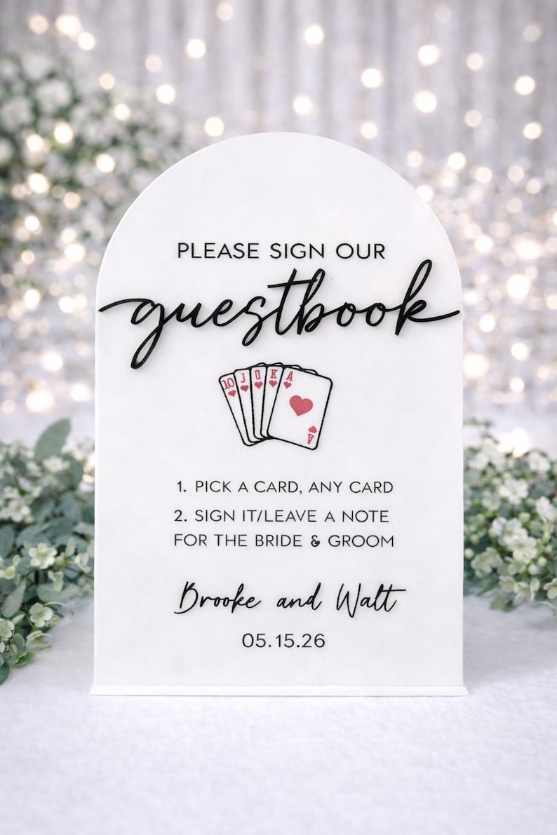 Tariff-free to USA!* Playing Card Guestbook Sign | Please Sign Our ...
