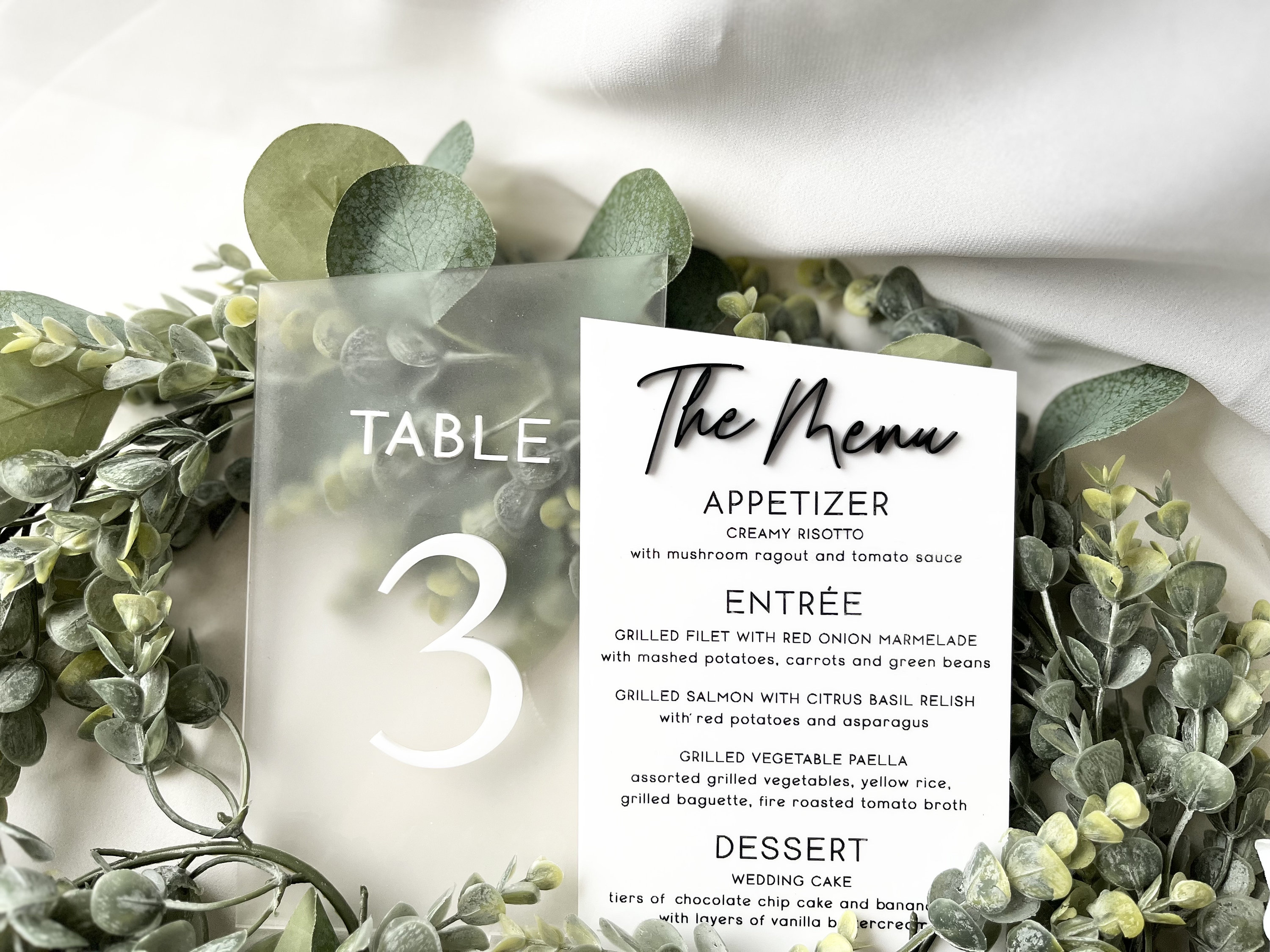 Wedding Table Number and Menu Sign | Table Number | Menu Sign | Acrylic ...