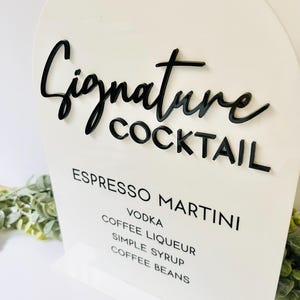 Signature Cocktail Sign | Bar Sign | Elegant Bar Sign | Modern Bar Sign ...