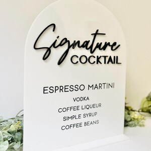 Signature Cocktail Sign | Bar Sign | Elegant Bar Sign | Modern Bar Sign ...