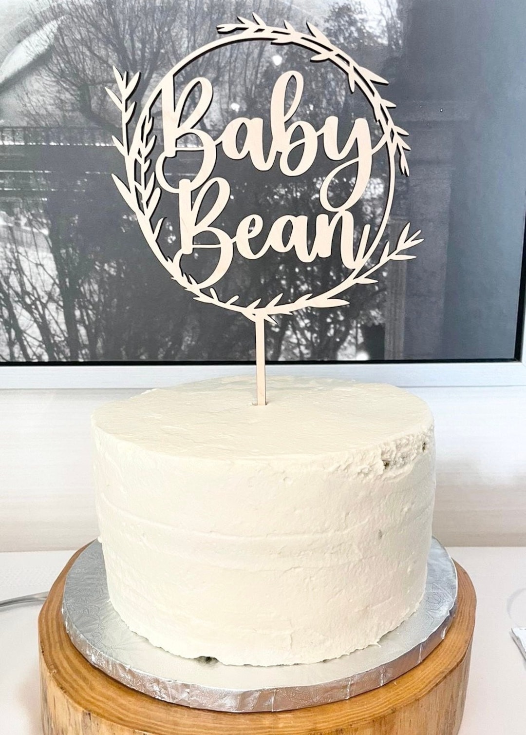 Custom Cake Topper | Round Cake Topper | Floral Cake Topper | Mirror ...