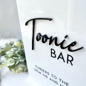 Toonie Bar 3D Sign | Drink Sign | Bar Sign | Wedding Sign | Event Sign ...