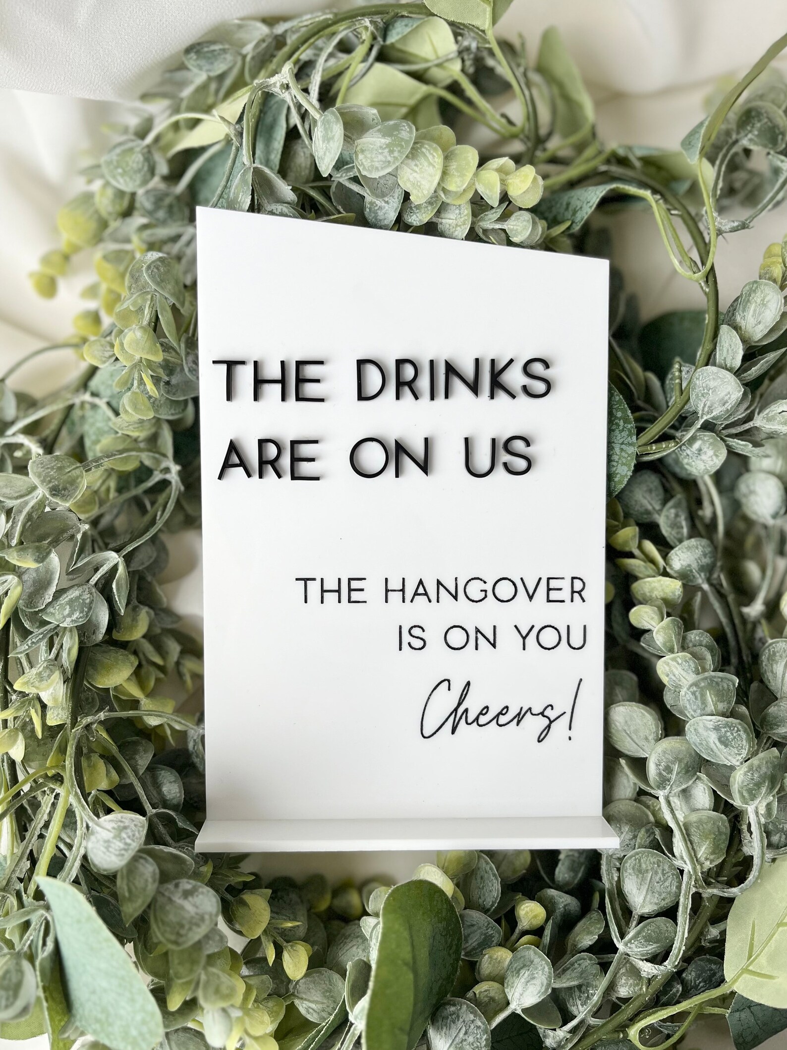 Tariff-free to USA!* Drinks Are on Us 3D Sign | Drink Sign | Wedding ...