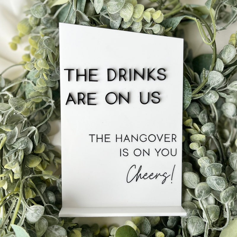 Drinks on Us Dog Sign - Etsy