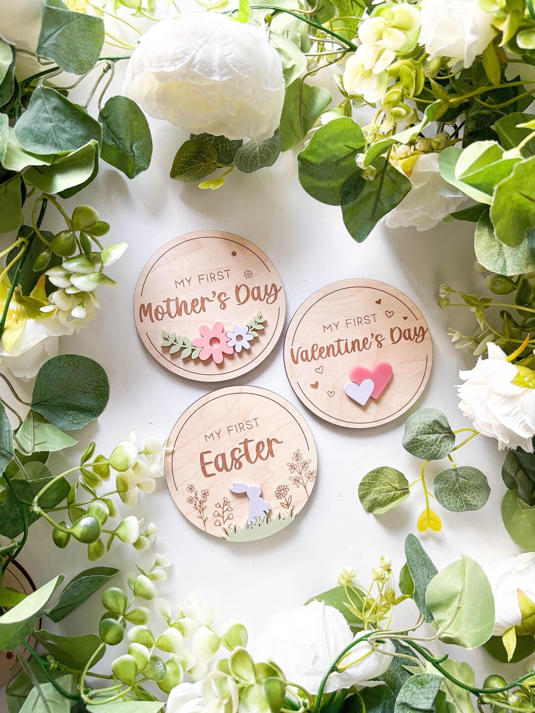 My First Holiday Plaques | Holiday Milestone | Baby Holidays | New Year ...