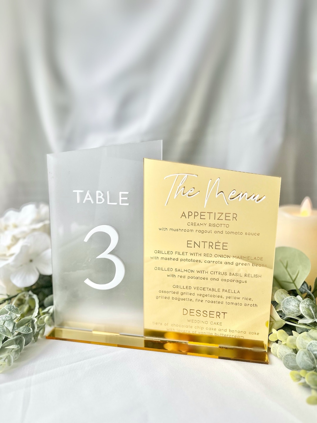 Wedding Table Number and Menu Sign | Table Number | Menu Sign | Acrylic ...