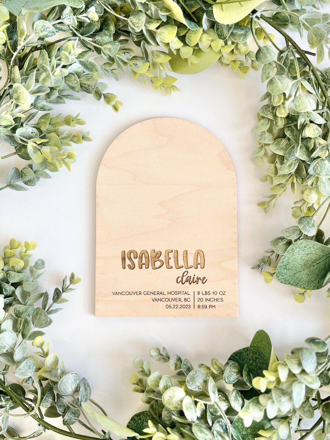 Footprint Baby Plaque | Handprint Baby Plaque | Personalized Baby Birth ...