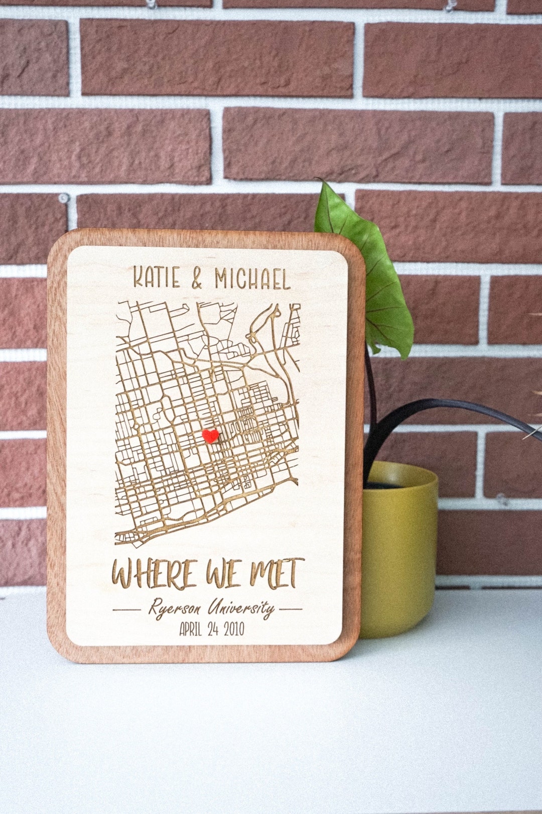 Where We Met Map | Engraved Map | Our First Date | Newly Wed Gift ...