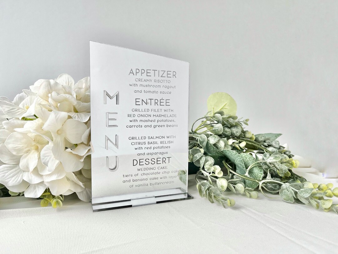 Menu 3D Sign | Menu Sign | 3D Sign | Wedding Sign | Event Sign ...
