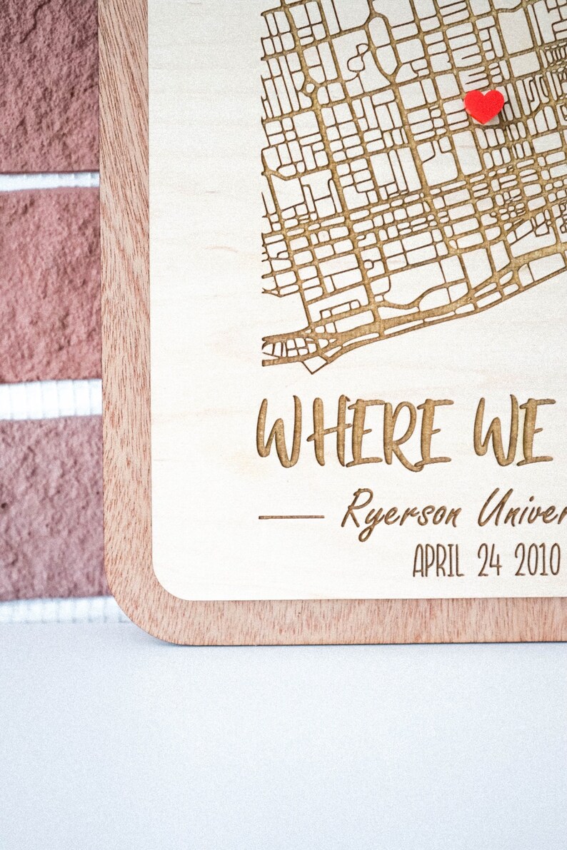 Where We Met Map | Engraved Map | Our First Date | Newly Wed Gift ...