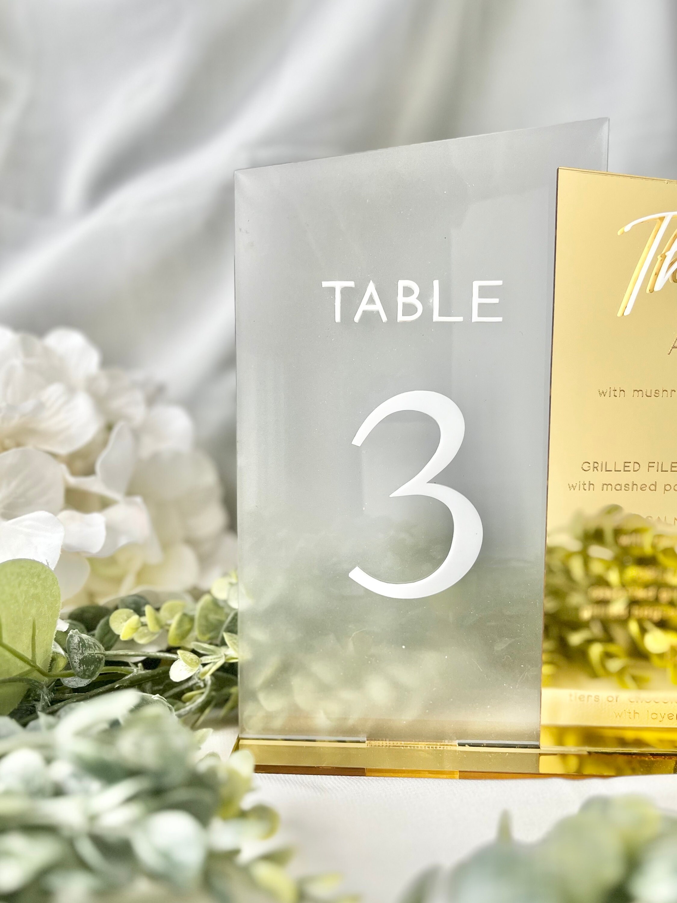 Wedding Table Number and Menu Sign | Table Number | Menu Sign | Acrylic ...