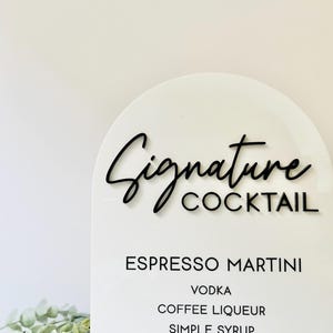 Signature Cocktail Sign | Bar Sign | Elegant Bar Sign | Modern Bar Sign ...