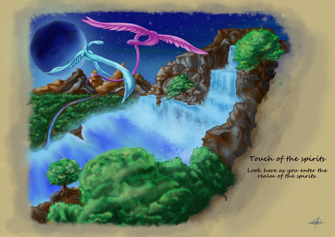 Blue & Pink Dragon Artwork – Fantasy Digital Painting of Flying Dragons ...