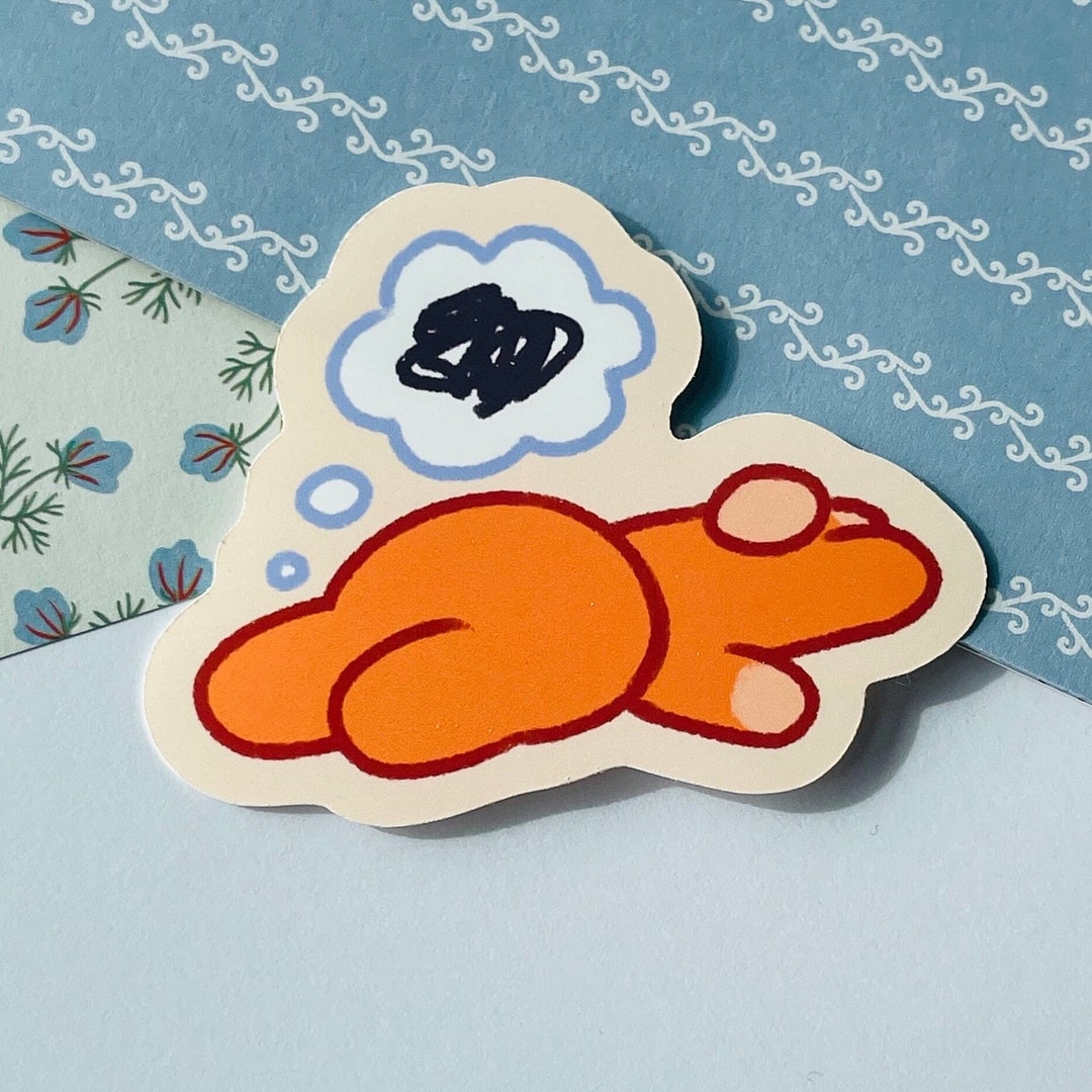 Overwhelmed Bunny Vinyl Sticker Rabbit Stationary - Etsy