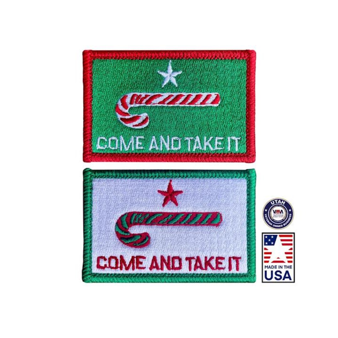 Seasonal Humor: Candy Cane 'come and Take It' Morale Patch Made in USA - Etsy