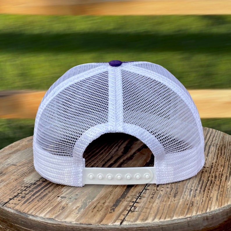 American Bison Custom Ball Cap | Purple Mesh Back Snapback | Made in ...