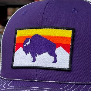 American Bison Custom Ball Cap | Purple Mesh Back Snapback | Made in ...