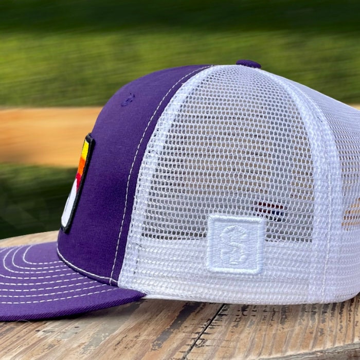 American Bison Custom Ball Cap | Purple Mesh Back Snapback | Made in ...
