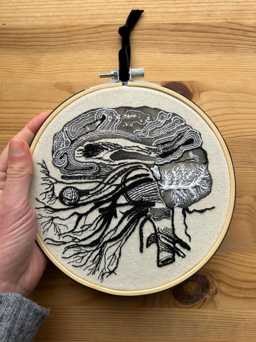 Human Brain Embroidery | Crustose Lichen Inspired Embroidery ...