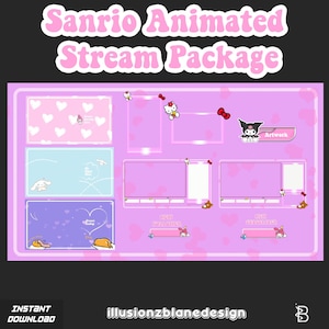 Cute Bunny Animated Stream Package | Twitch Overlay | Animated Borders ...