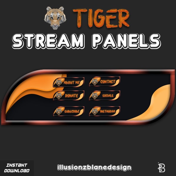 Tiger Twitch Overlay - Etsy