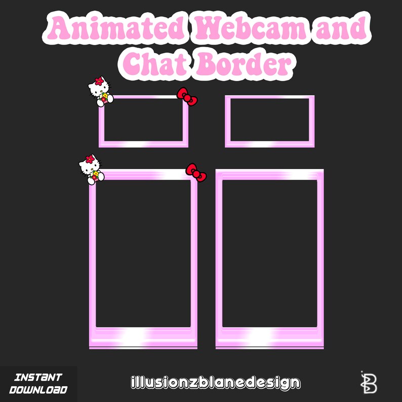 Cute Bunny Animated Stream Package Twitch Overlay Animated Borders 6x ...