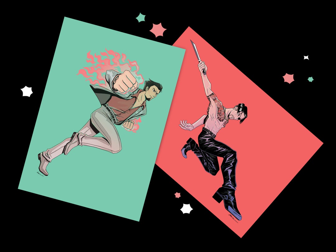 RGG: Kiryu Dragon of Dojima | Majima Mad Dog A5 Prints - Etsy