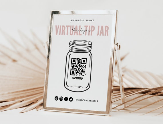 Virtual Tip Jar Sign Tip QR Code Virtual Payment Sign - Etsy Virtual Tip Jar Sign Tip QR Code Virtual Payment Sign - Etsy