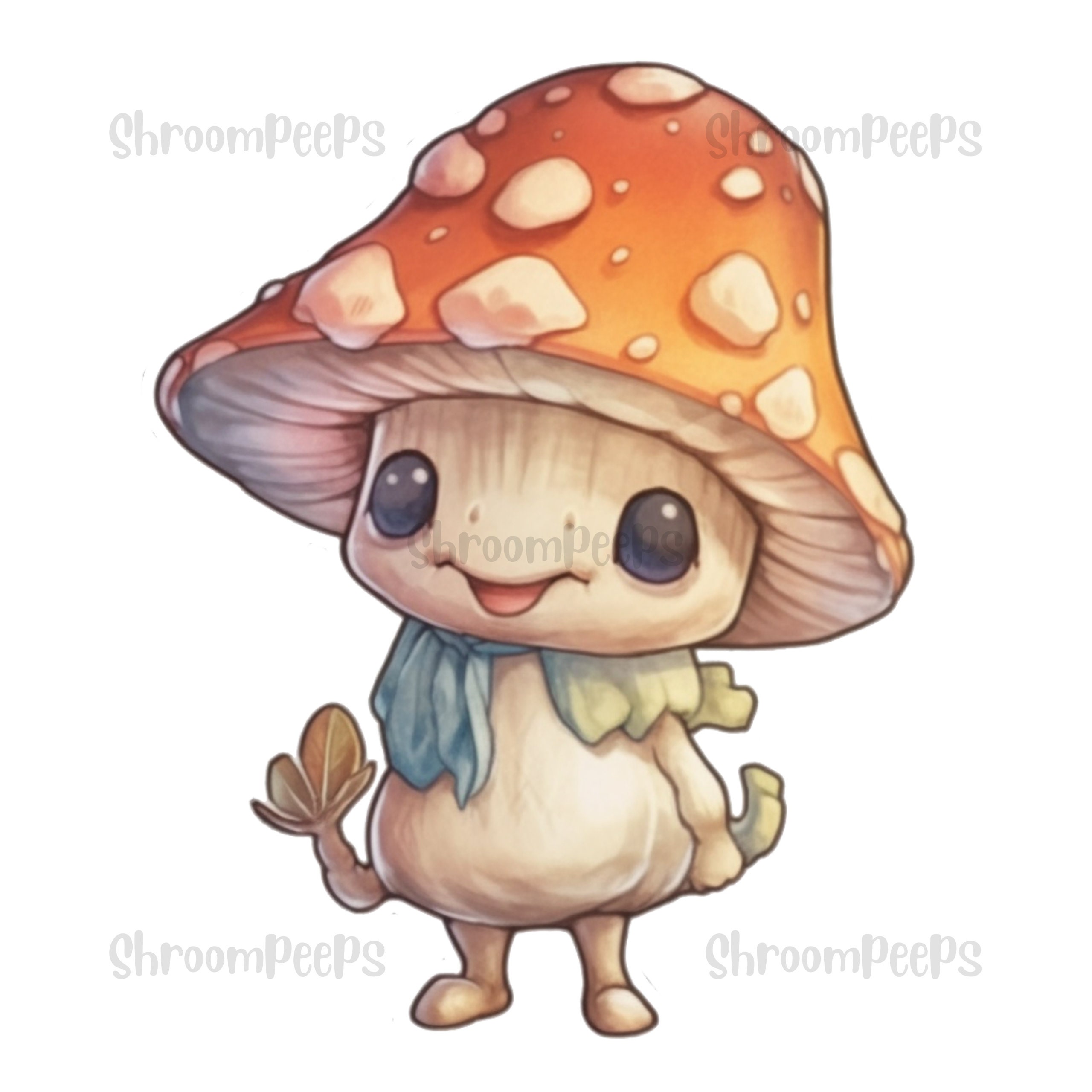 Delightful Mushroom Person Illustration - Etsy