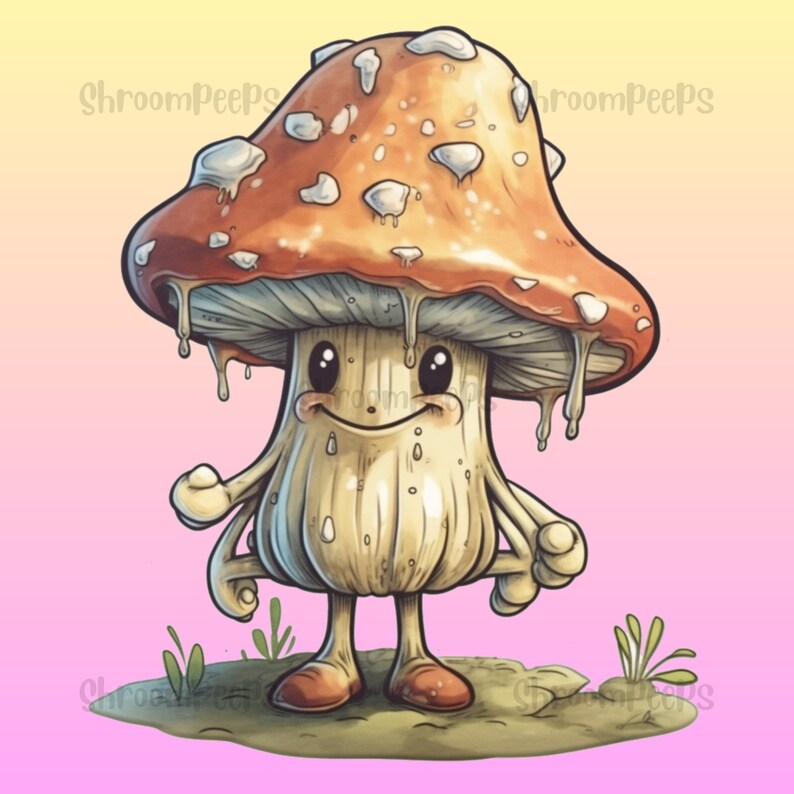 Cute Fungi People PNG Pack - Etsy