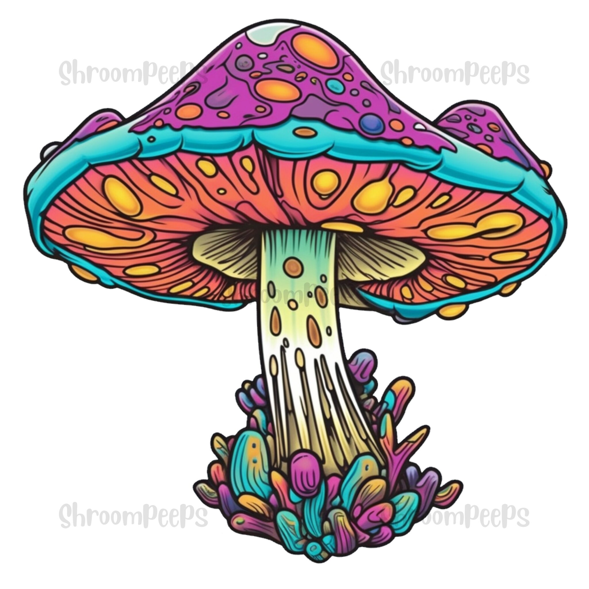 Magic Mushroom Digital Sticker - Etsy