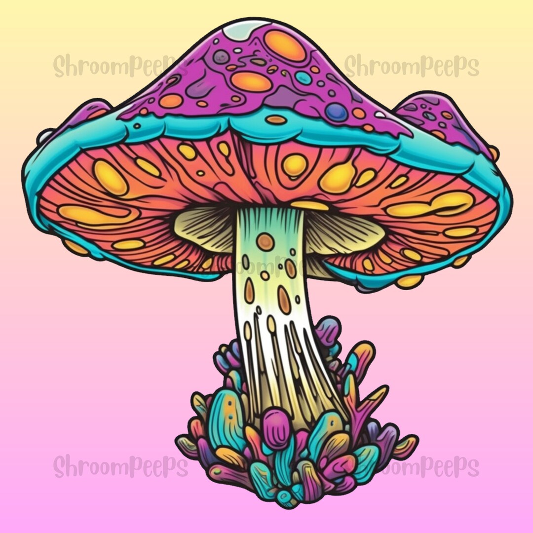 Magic Mushroom Digital Sticker - Etsy