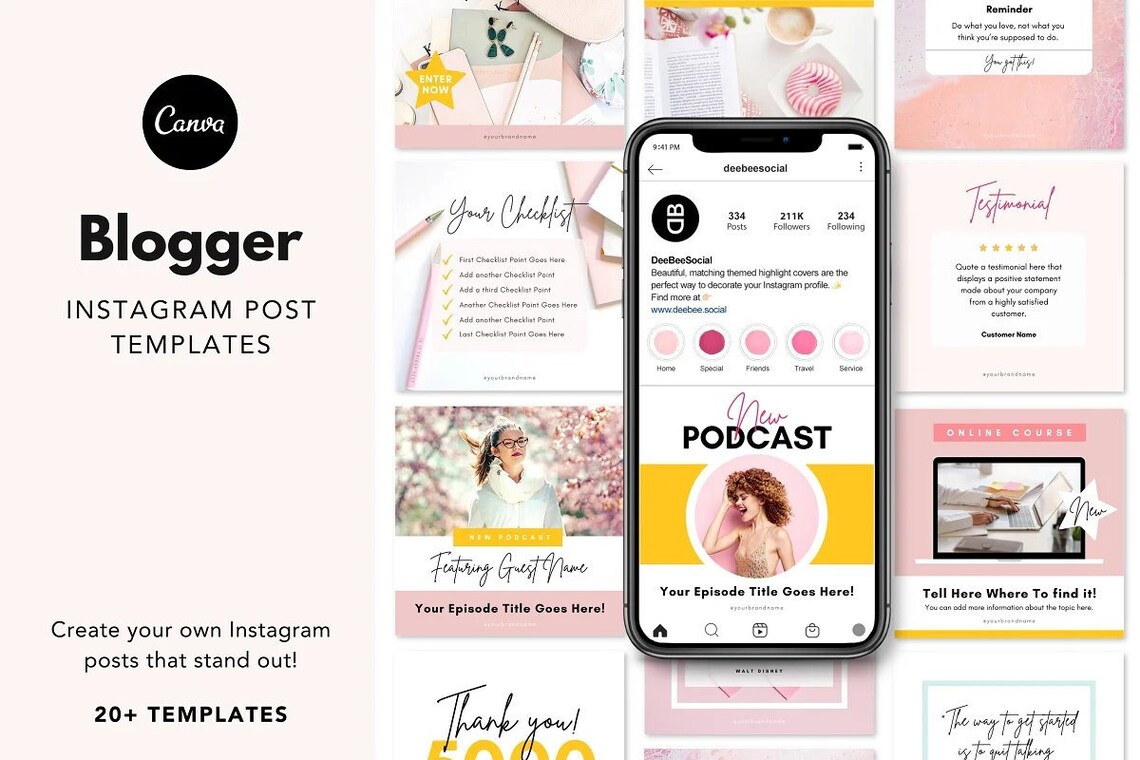 Canva Instagram Blogger Templates - Etsy