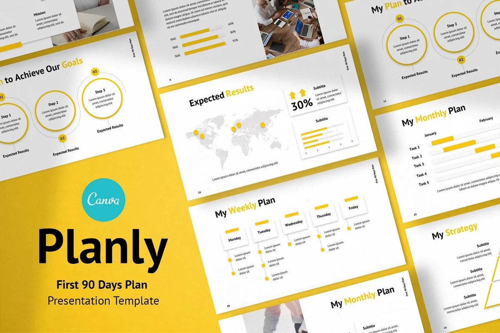 90 Day Action Plan Canva Template - Etsy