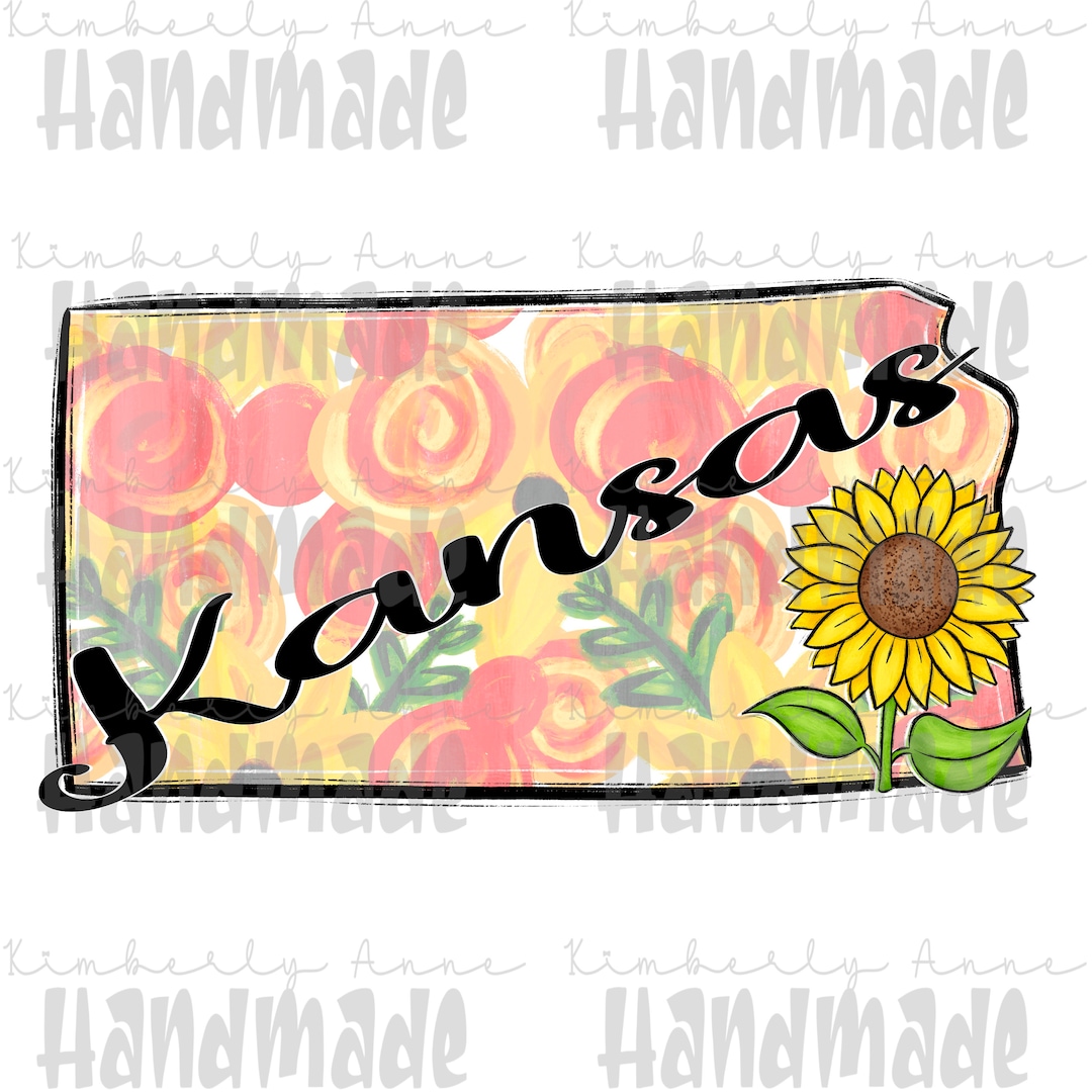 Kansas Floral State Png, Sublimation Design, 300dpi, Flowers, Pastel ...