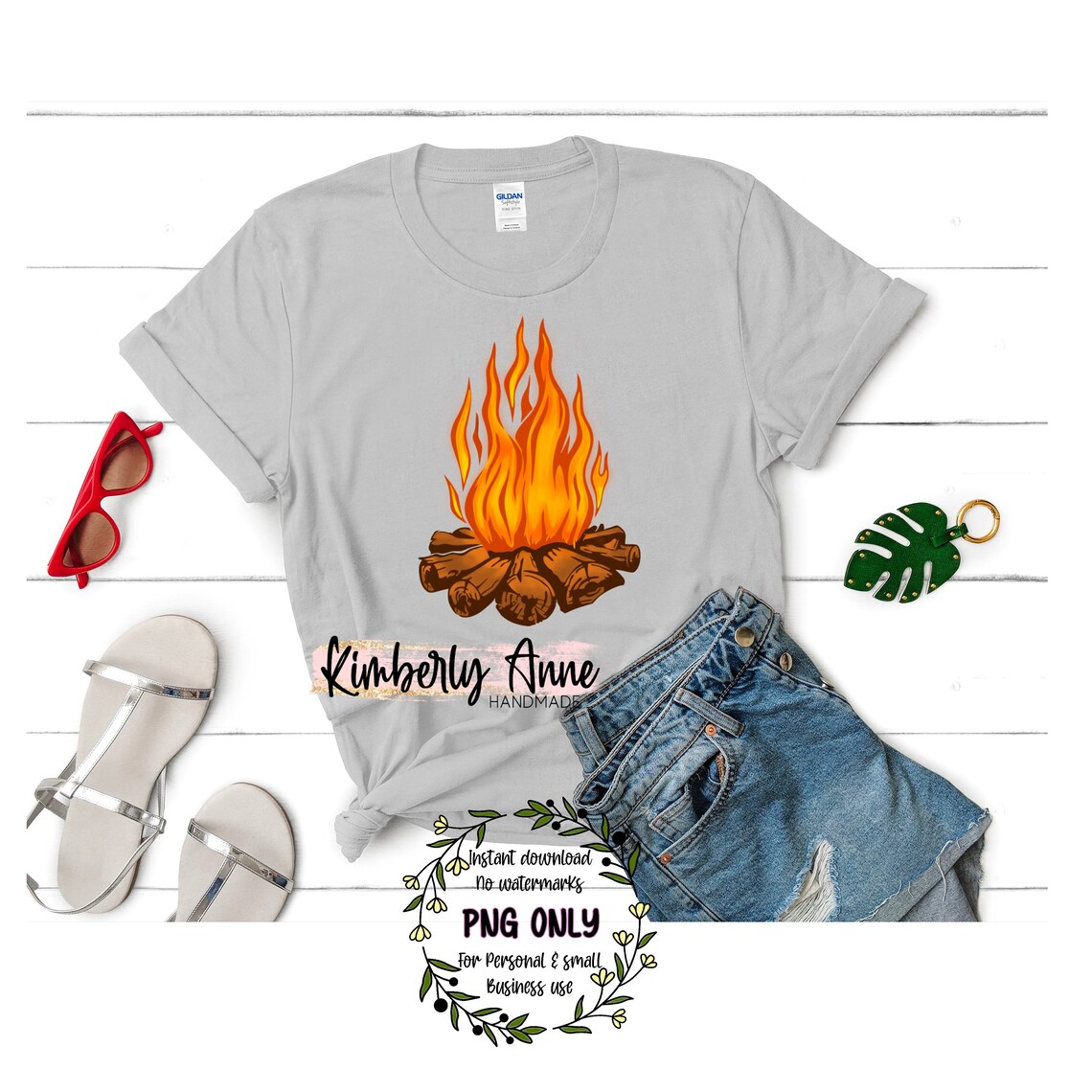 Bold and Vibrant Hand Drawn Campfire Digital Design for Sublimation - Etsy