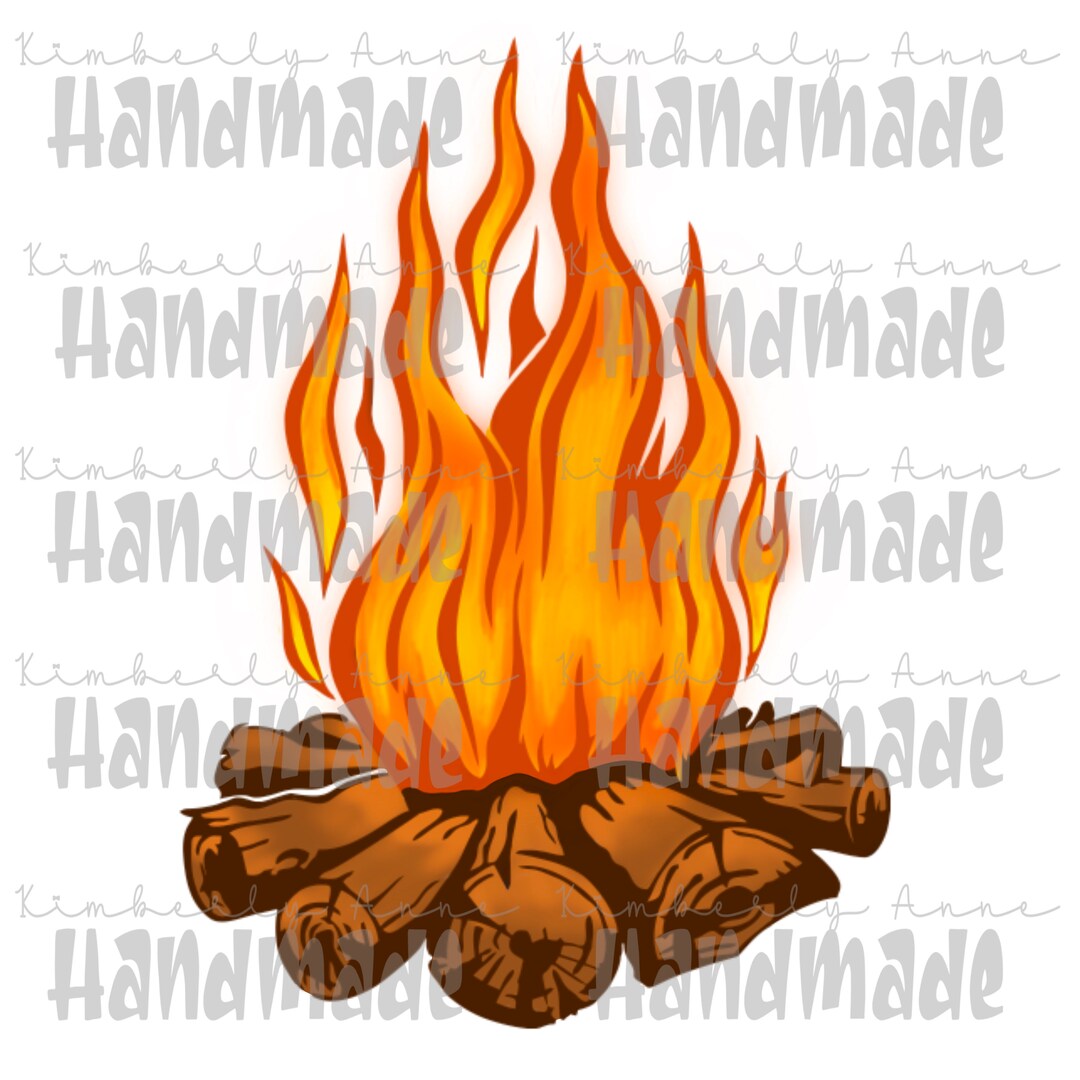 Bold and Vibrant Hand Drawn Campfire Digital Design for Sublimation - Etsy
