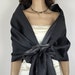 Oversized Black Satin Wrap Shawl, Black Satin Cover up Shawl, Black ...